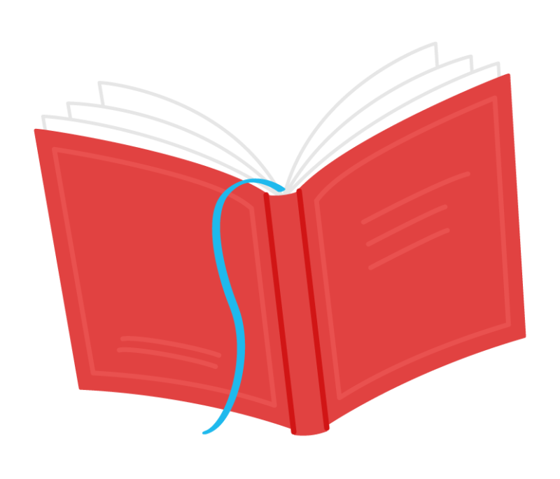 開いた赤い色の本のイラスト | フリー素材 イラストミント
