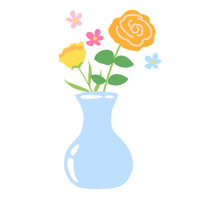 花瓶に生けたお花のイラスト | フリー素材 イラストミント